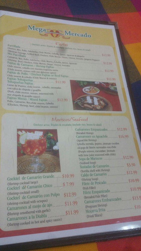 Menu at Mega Mercado restaurant, Lakeland