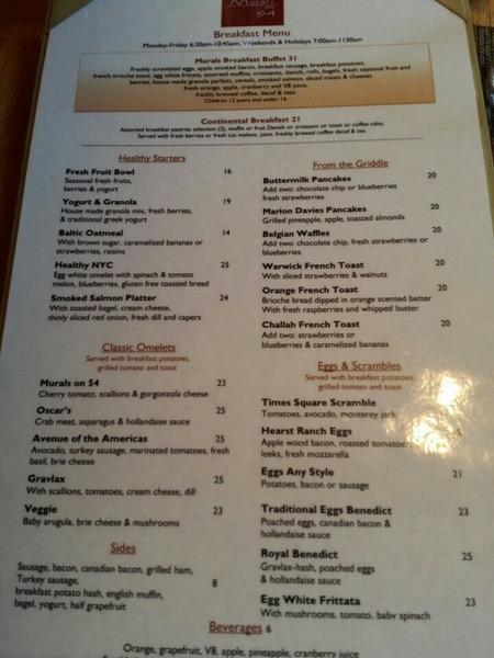 Menu at Murals on 54 restaurant, West New York