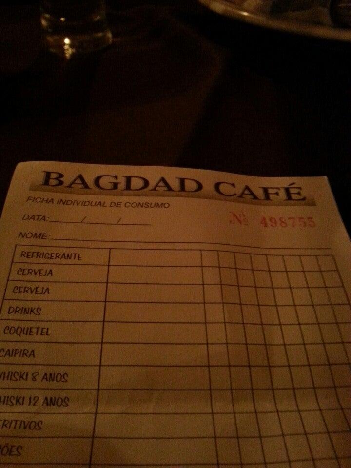 Menu at Bagdad Café, Curitiba