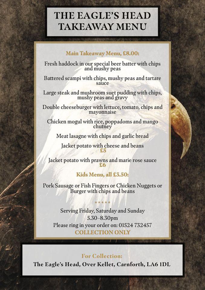 Menu at Eagles Head pub & bar, Over Kellet