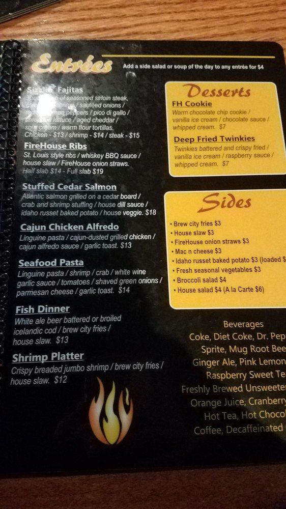 Menu at Firehouse Grille & Pub, Willoughby Hills