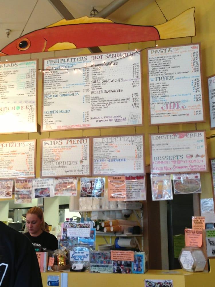 Menu at Phil's Fish Market restaurant, Moss Landing