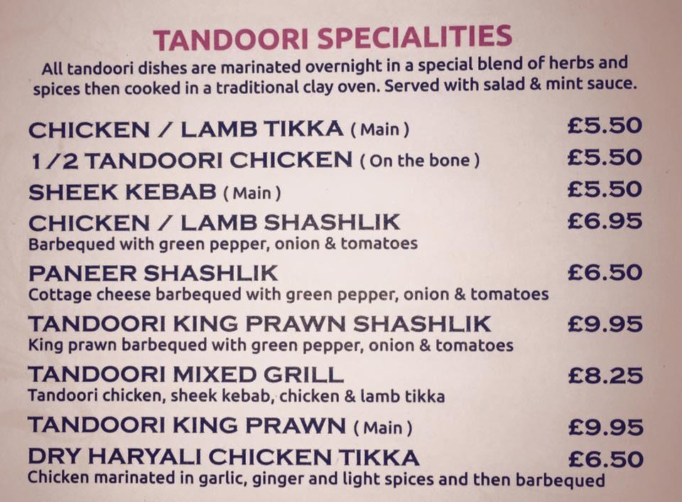 Menu at Pink Garlic fast food, Rayleigh
