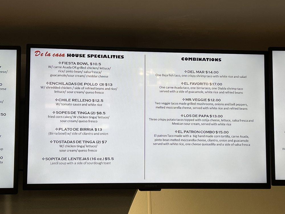 Menu at Max's Kitchen Cocina Mexicana restaurant, Spring Valley