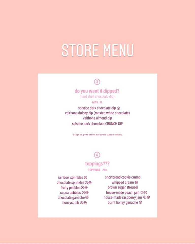 Menu at Normal Ice Cream, Salt Lake City, 602 700 E