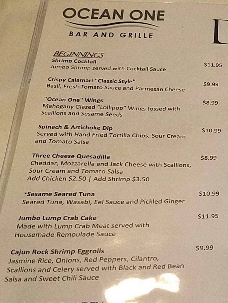 Menu at Ocean One Bar & Grille, Las Vegas