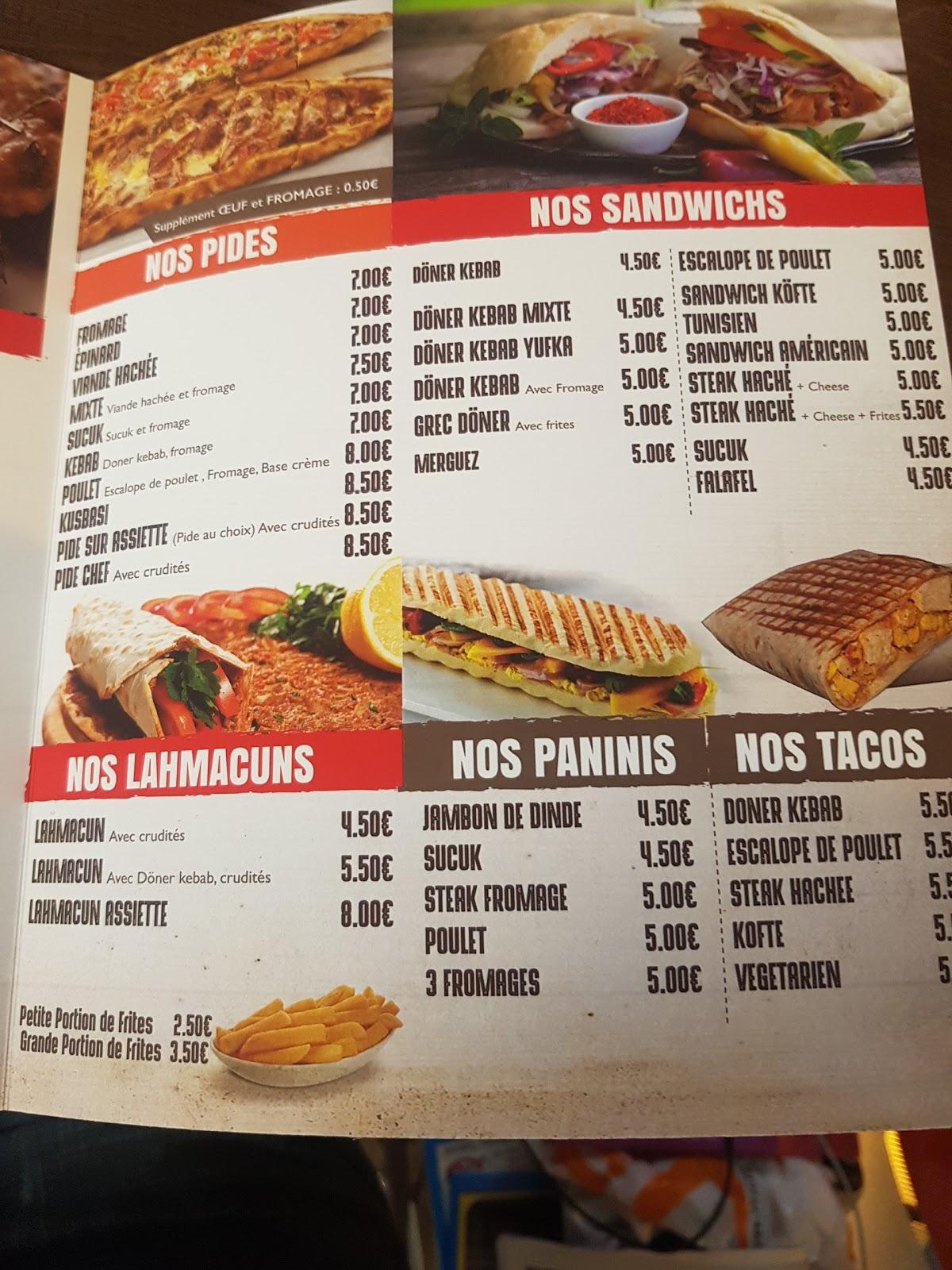 Carta del restaurante Taksim haguenau, Haguenau