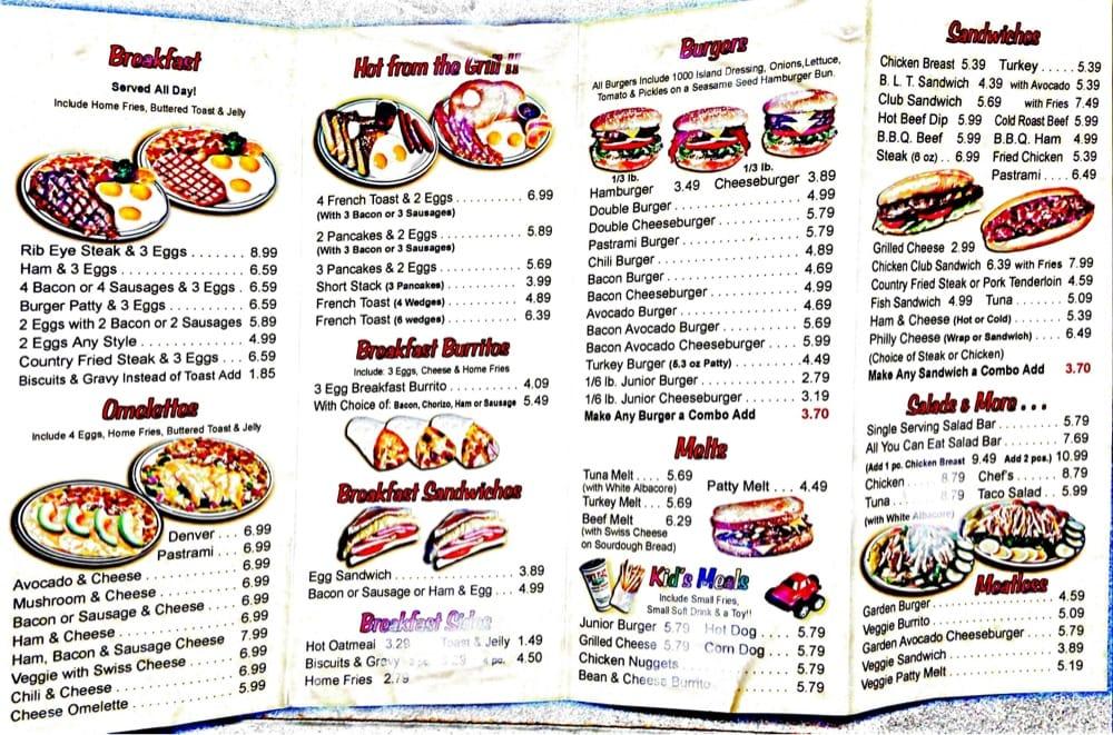 Menu at Perry's Place restaurant, Anaheim, E La Palma Ave