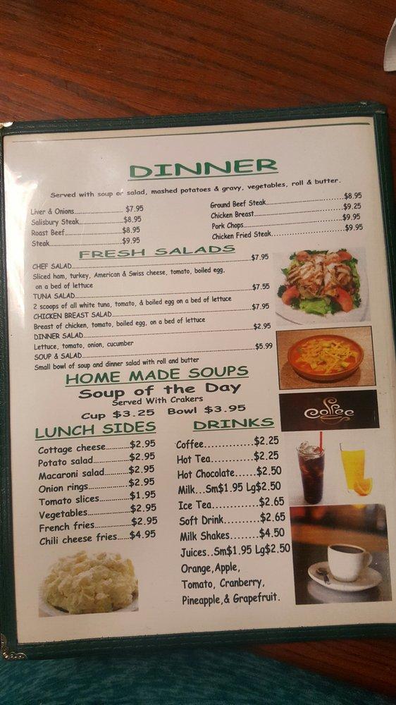 Menu at Flo's Coffee Shop cafe, El Monte