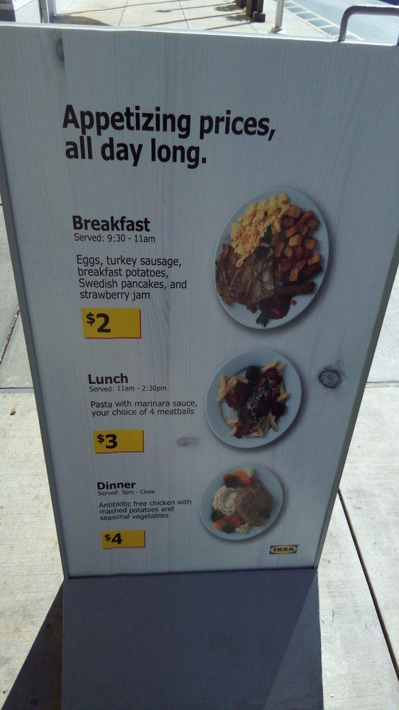 Menu at IKEA Restaurant, Sunrise