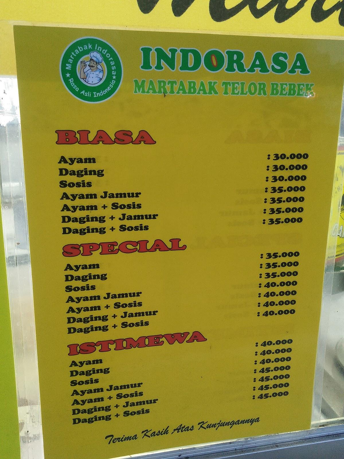 Menu at INDORASA Bali - Martabak & Terang Bulan Teuku Umar Barat, Mengwi
