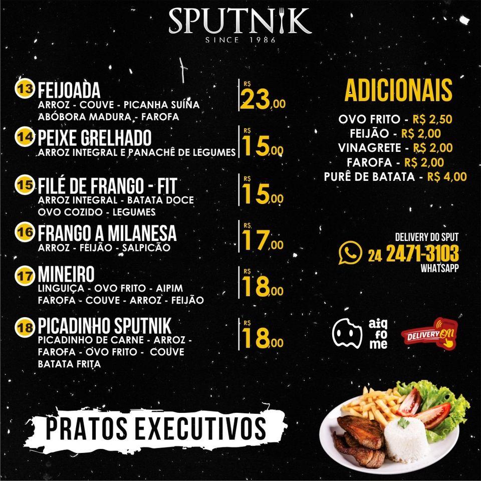 Menu em Restaurante Sputnik, Vassouras