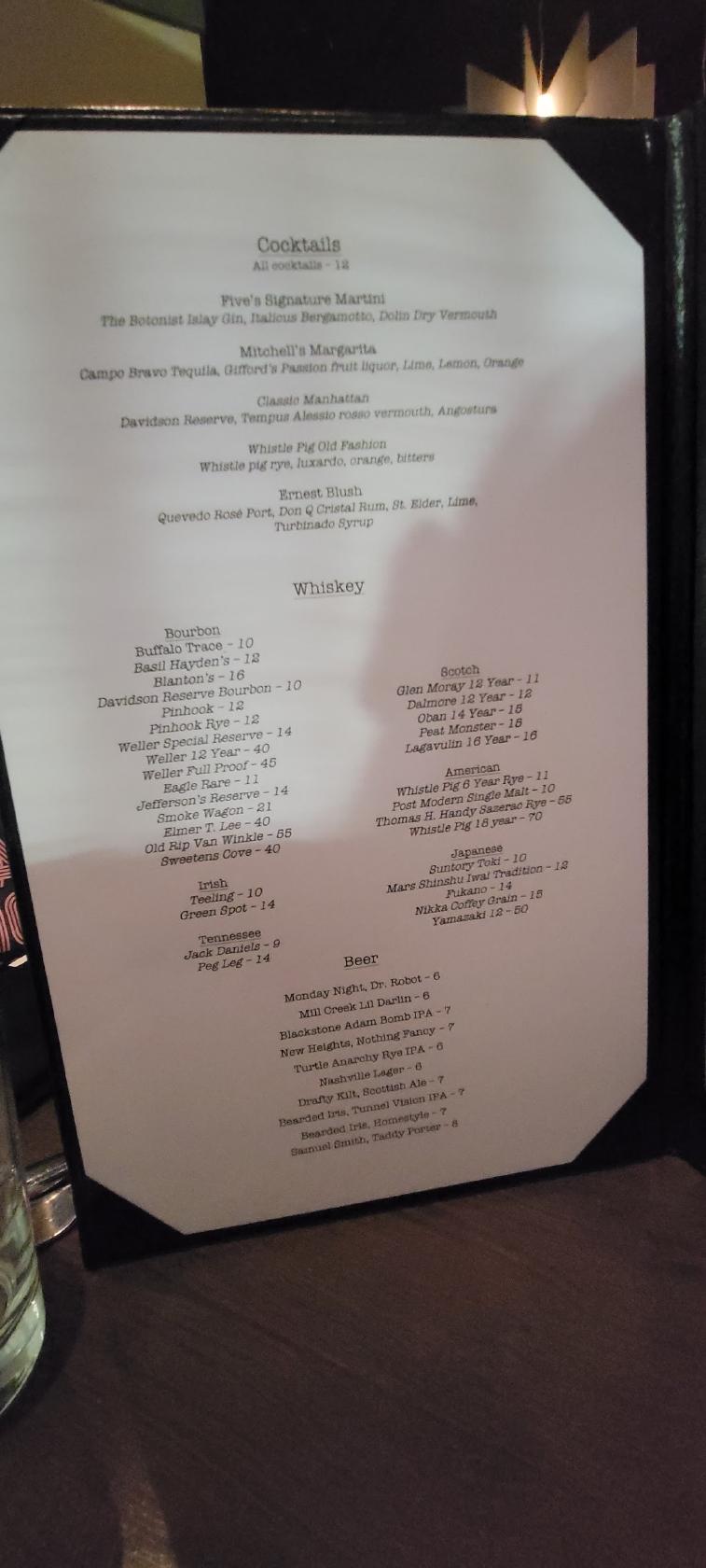 Menu At Steakhouse Five Murfreesboro menu-at-steakhouse-five-murfreesboro