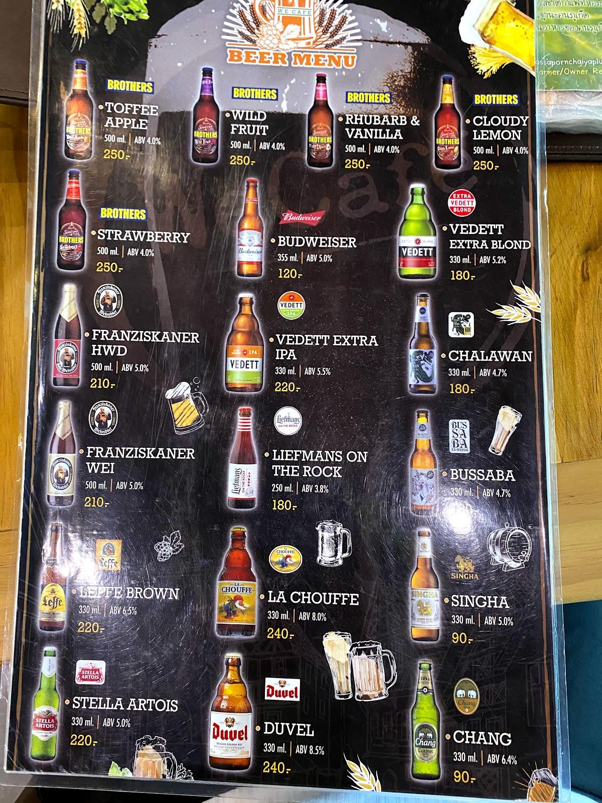 Menu at We Cafe, Chalong