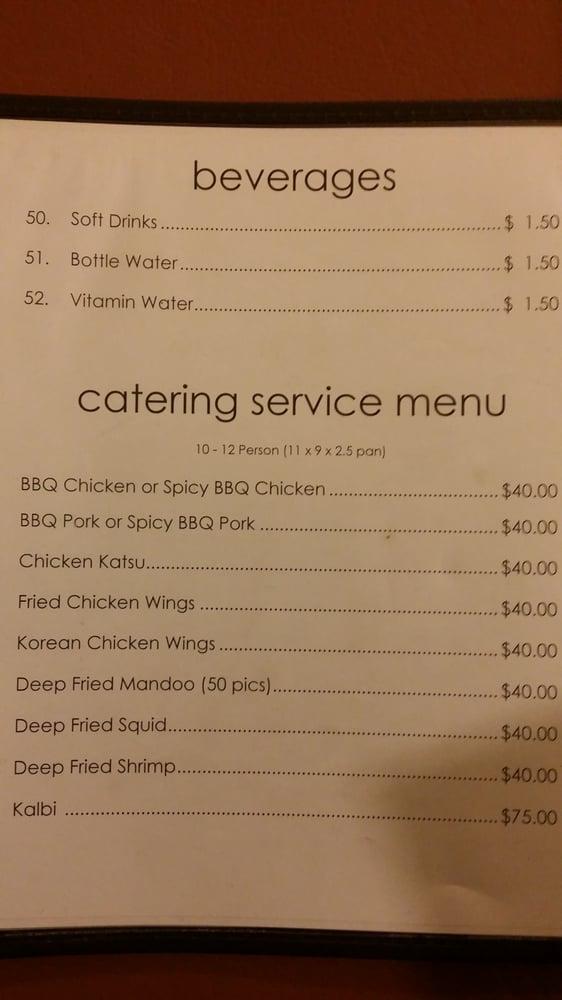 Menu at Cham Cham Korean BBQ Restaurant, Hilo