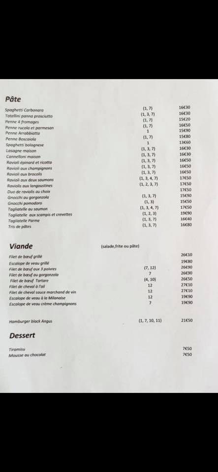 Menu at Gregorius restaurant, Kayl