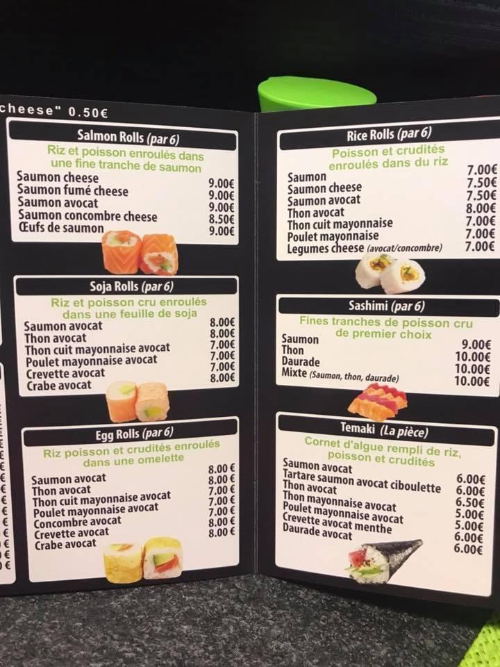 Menu at Sushi'k Bar, Bonifacio