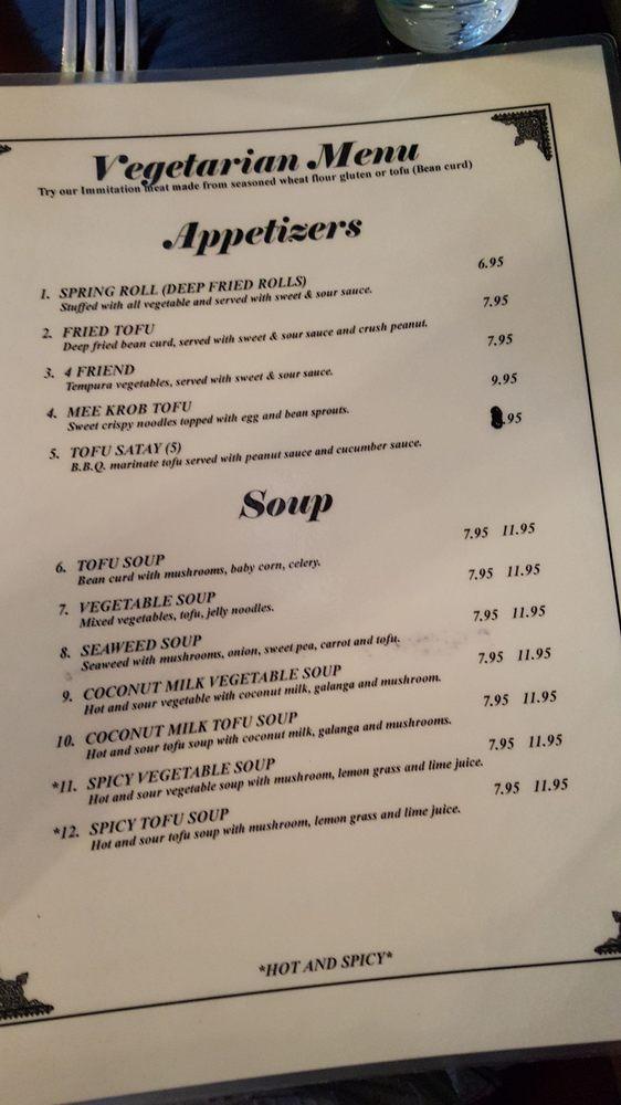 Menu at Thai Classic in Paso restaurant, Paso Robles