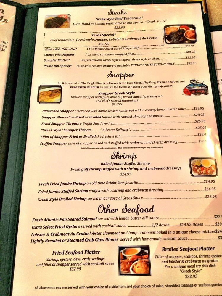 Menu at Bright Star Restaurant, Bessemer