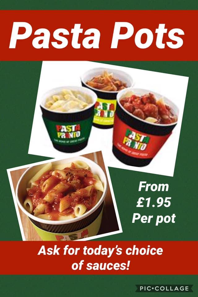 Menu at Hot Roast Company cafe, Skegness
