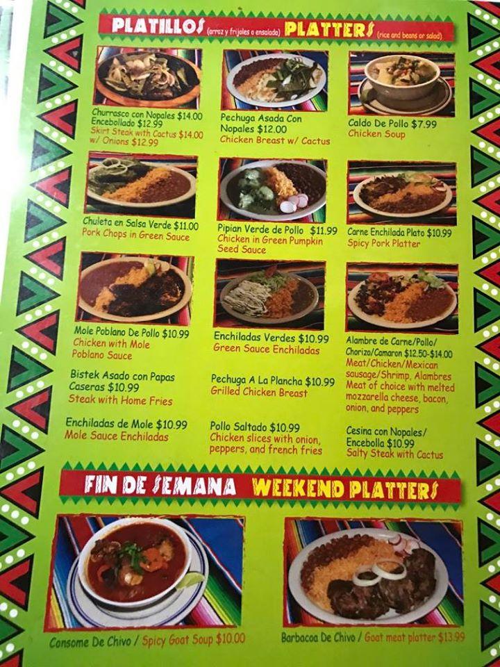 Carta de El Nopalito Mexican Restaurant, Englewood