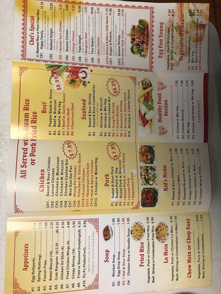 Carta del restaurante China Wok, Hamilton