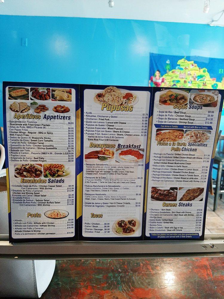 Menu at El Canton Restaurant, Elizabeth
