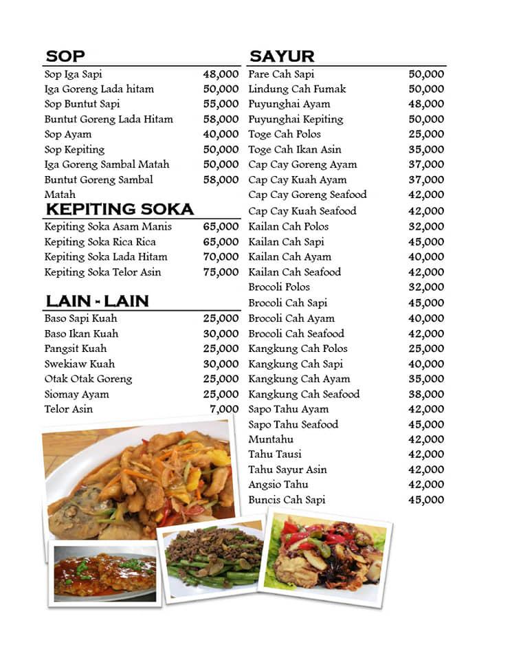 Menu at Mangkok Mas Asian Cuisine Restaurant, Jakarta