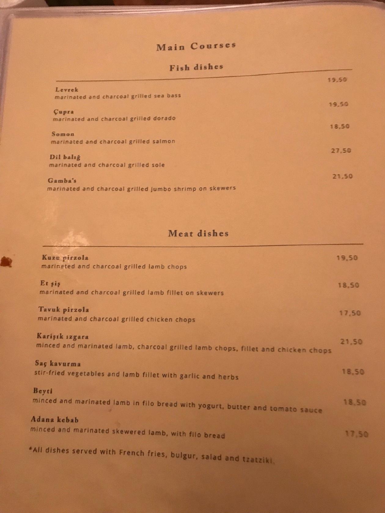 Menu at Orontes De Pijp Amsterdam - Mediterraans restaurant - Turks ...