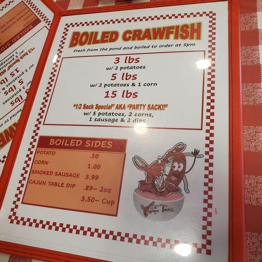Menu at The Cajun Table restaurant, Lafayette, Ambassador Caffery Pkwy ...