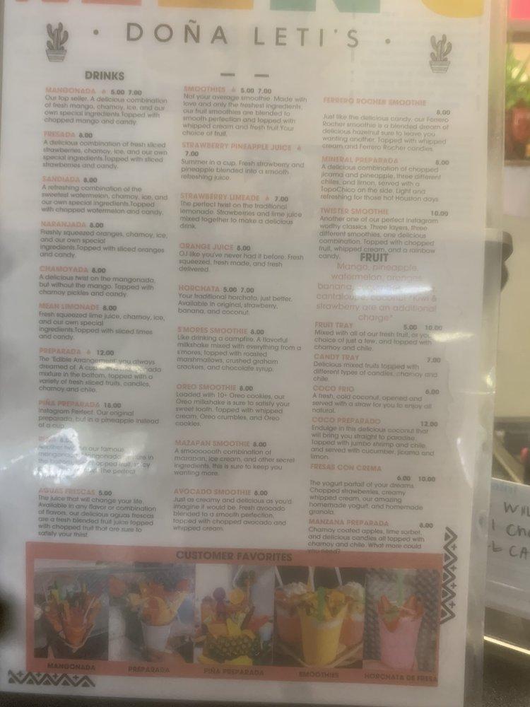 Menu at Doña Leti’s #1 - South Post Oak Location pub & bar, Houston, S ...