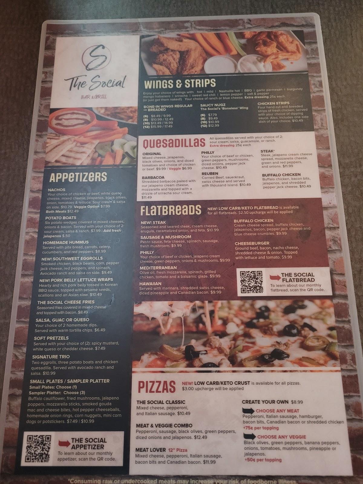 Menu at The Social Bar & Grill, Shawnee