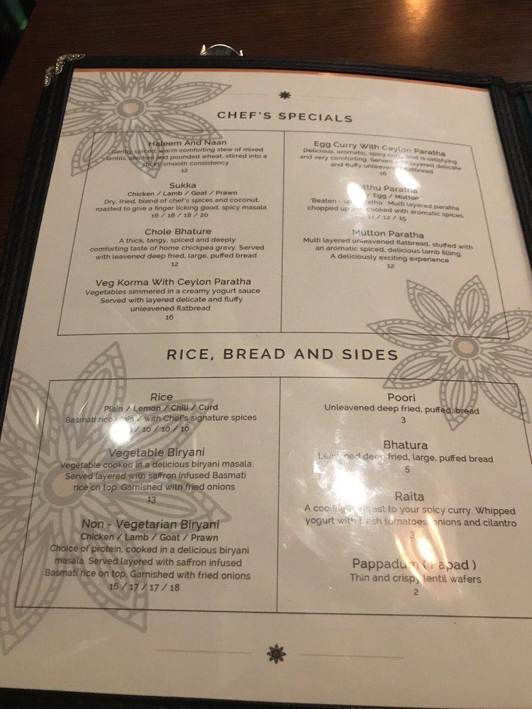 Menu at Amber Spice restaurant, Laurel