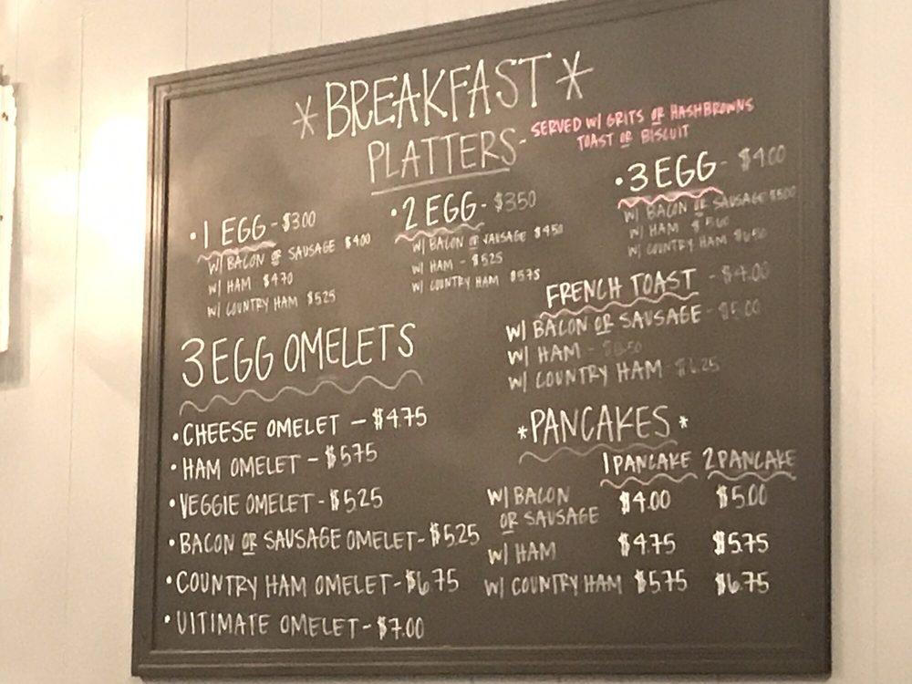 Menu at Mill Town Place restaurant, Pelzer
