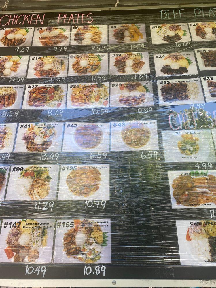 Menu at Sachi Teriyaki House restaurant, Los Angeles