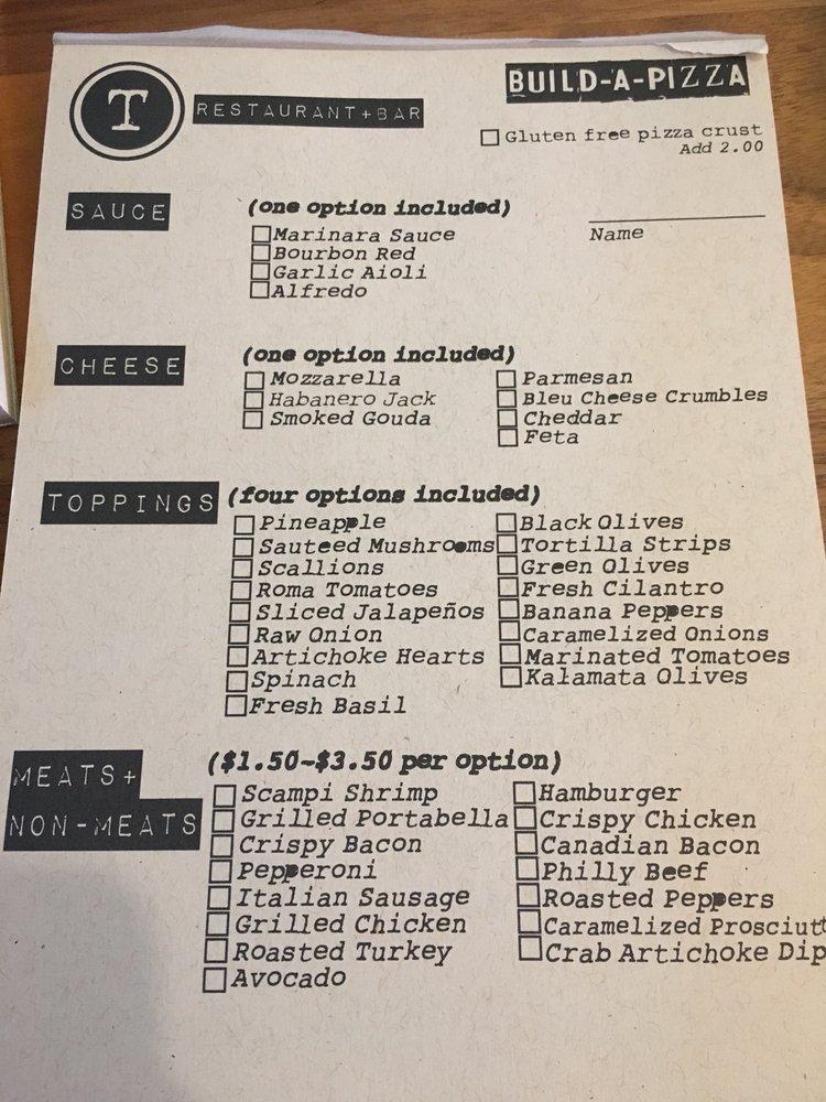 Menu at The Tavern Grill restaurant, Woodbury