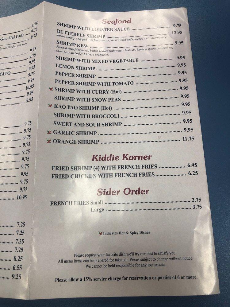 Menu at China Chef restaurant, Bay City, Avenue F
