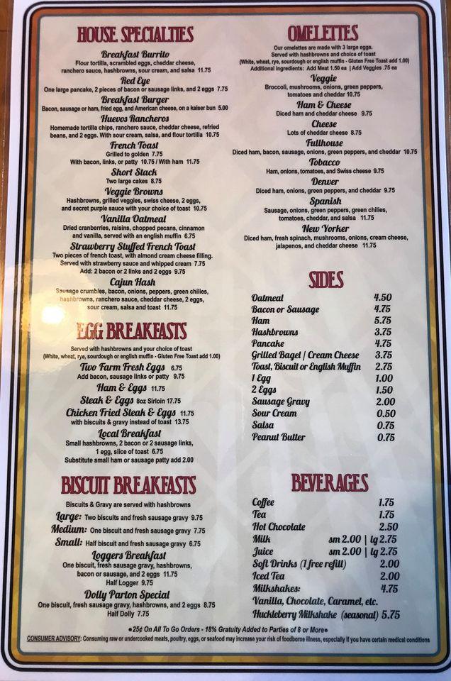 Menu at Four Corners Casino & Crossroads Grill restaurant, Eureka