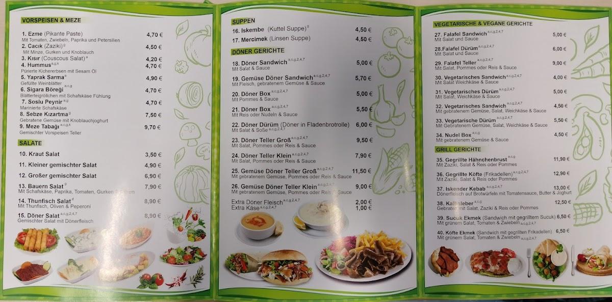 Menu at MANGAL Restaurant, Mainz