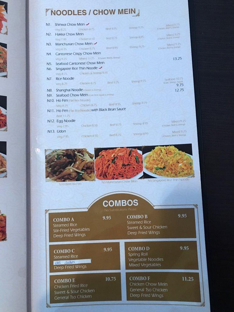 Menu at Shinwa Asian cuisine restaurant, Waterloo