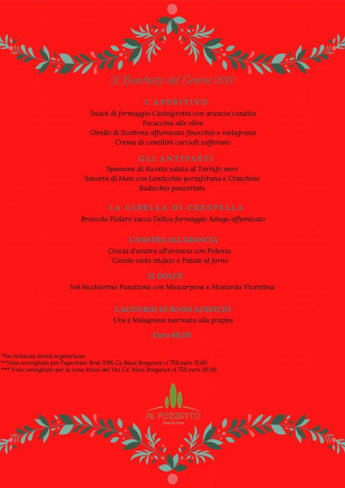 Menu da Al Pozzetto ristorante, Molvena