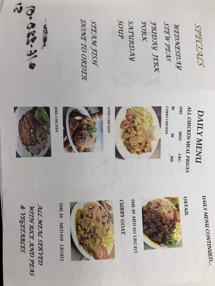Menu at Caribbean Delight restaurant, North Randall