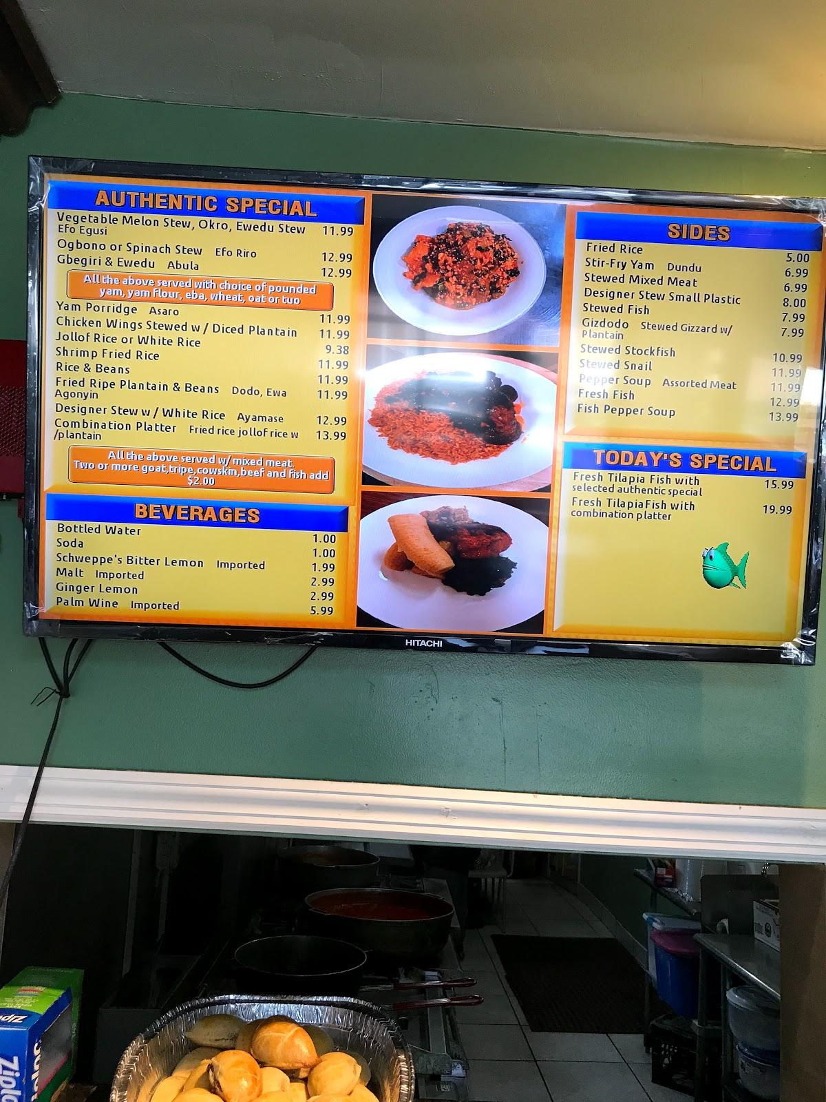 Menu at Eatwell African cuisine restaurant, Irvington