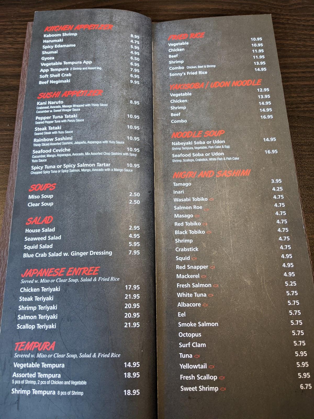 Menu at Takashi Bistro pub & bar, Memphis