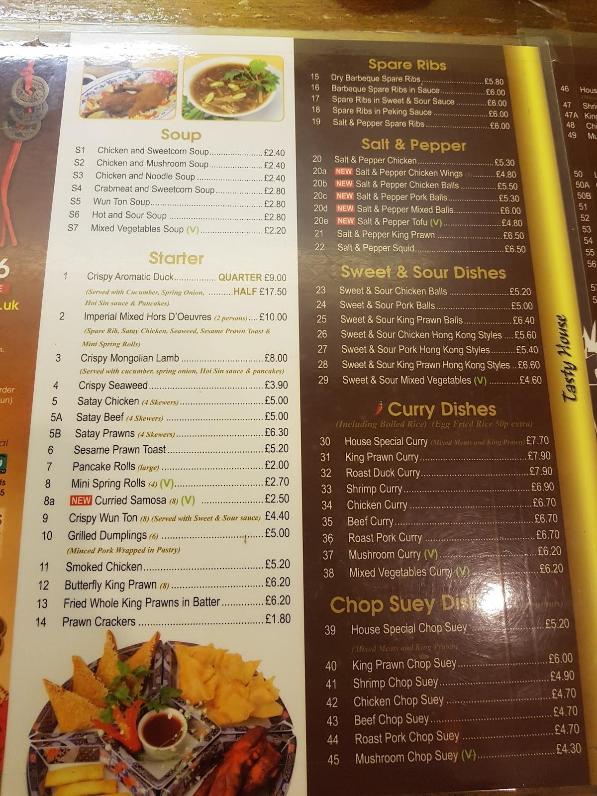 Menu at Tasty House fast food, Farnham