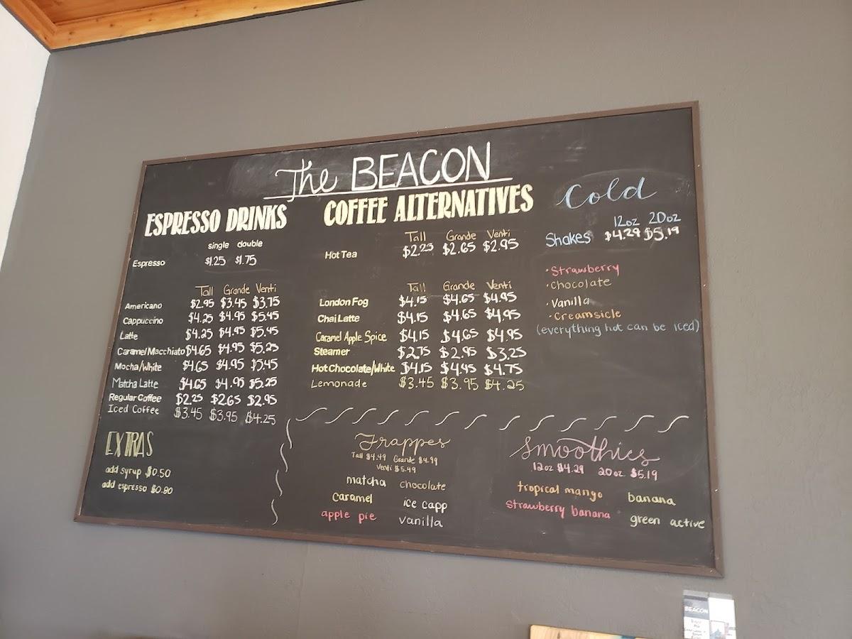 Menu at The Beacon/Starbucks, Caronport