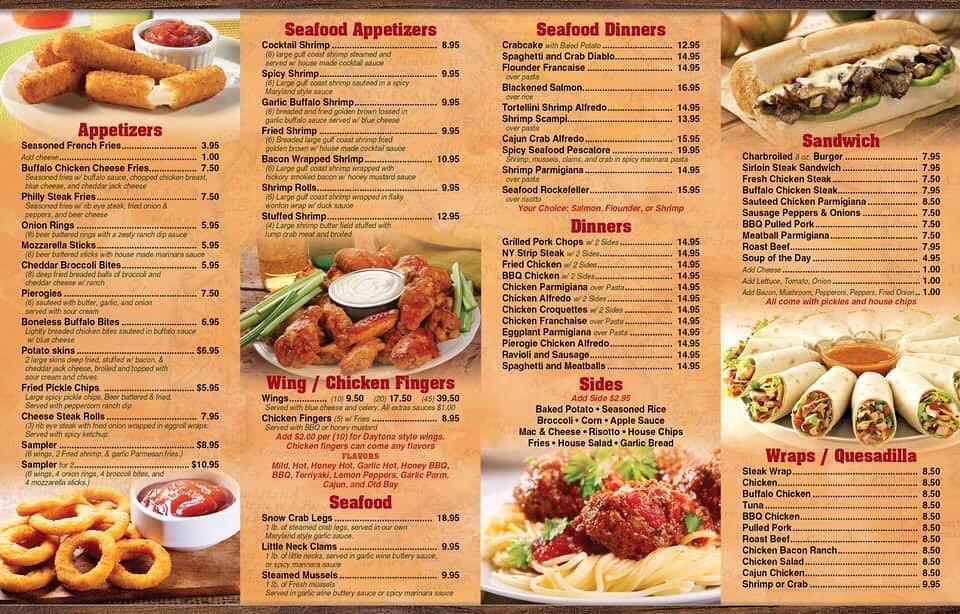 Menu at Cappy's Cafe, Philadelphia, Frankford Ave