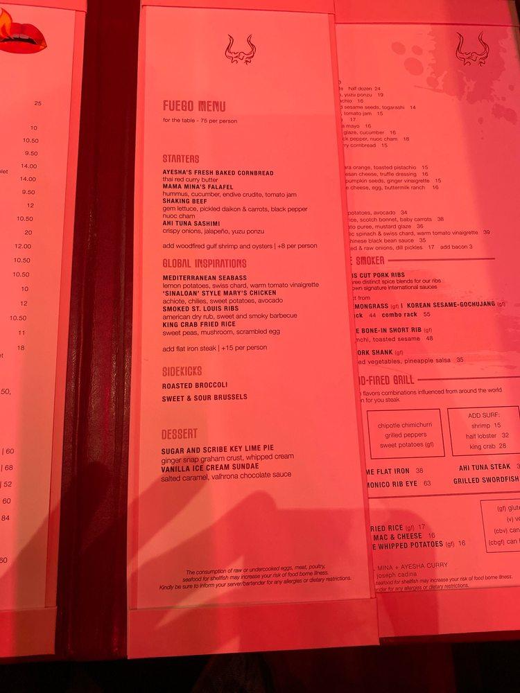 Menu at International Smoke BBQ, Las Vegas