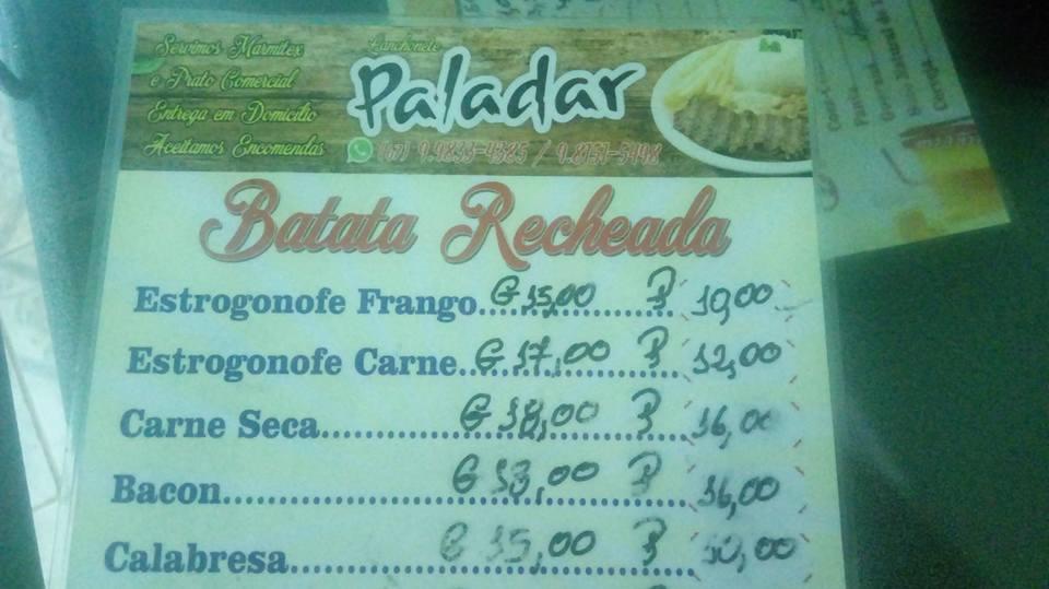 Menu em Lanchonete Paladar cafeteria, Brasil, AV. José Ferreira da ...