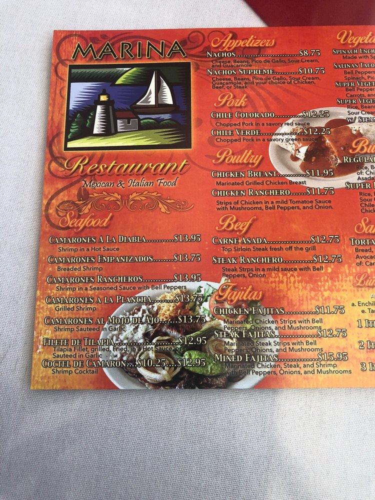 Menu at Marina Restaurant, San Leandro